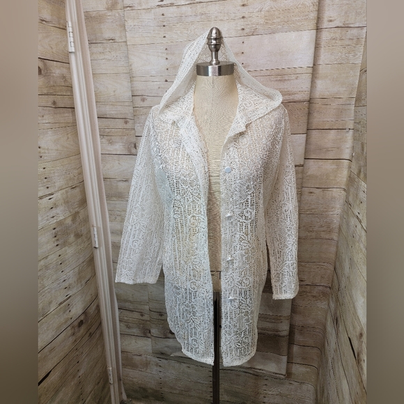 None | Tops | Sheer Off White Button Down | Poshmark
